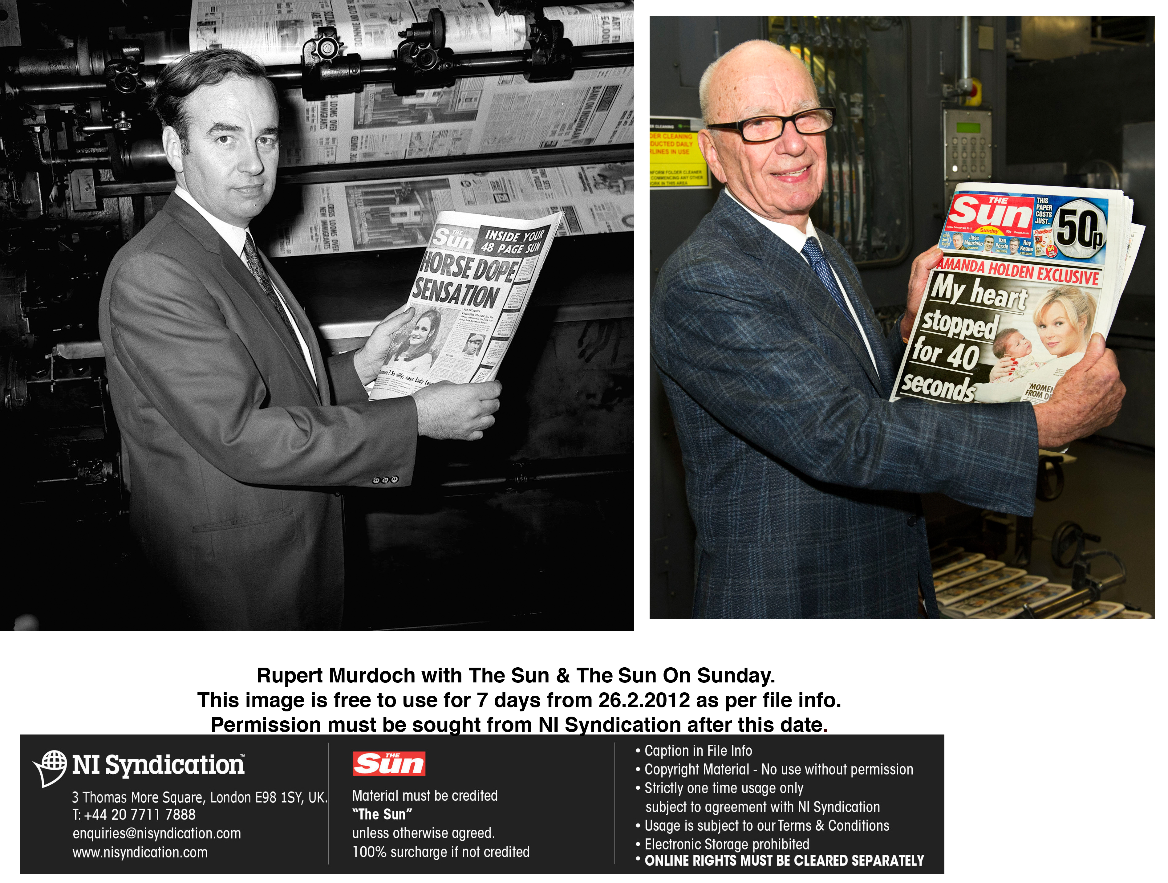 Rupert Murdoch oversees print run of The Sun's first Sunday edition ...