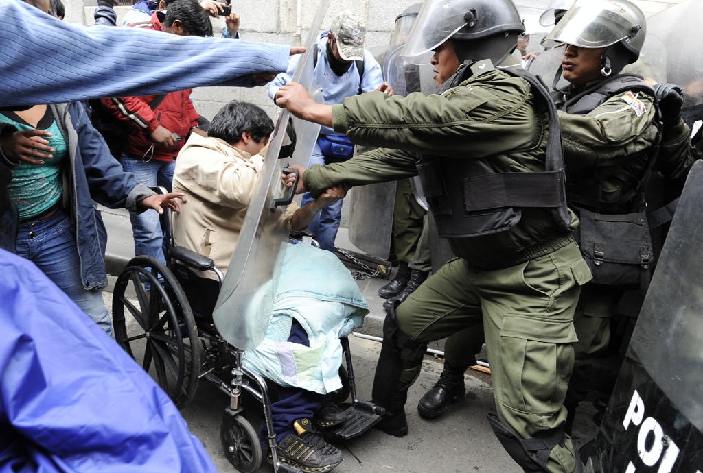In Bolivia, protesters with disabilities clash with police - The World ...
