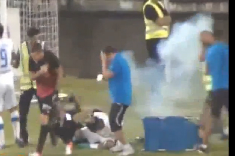 Bomb chucked onto soccer field during match in Cyprus - The World from PRX