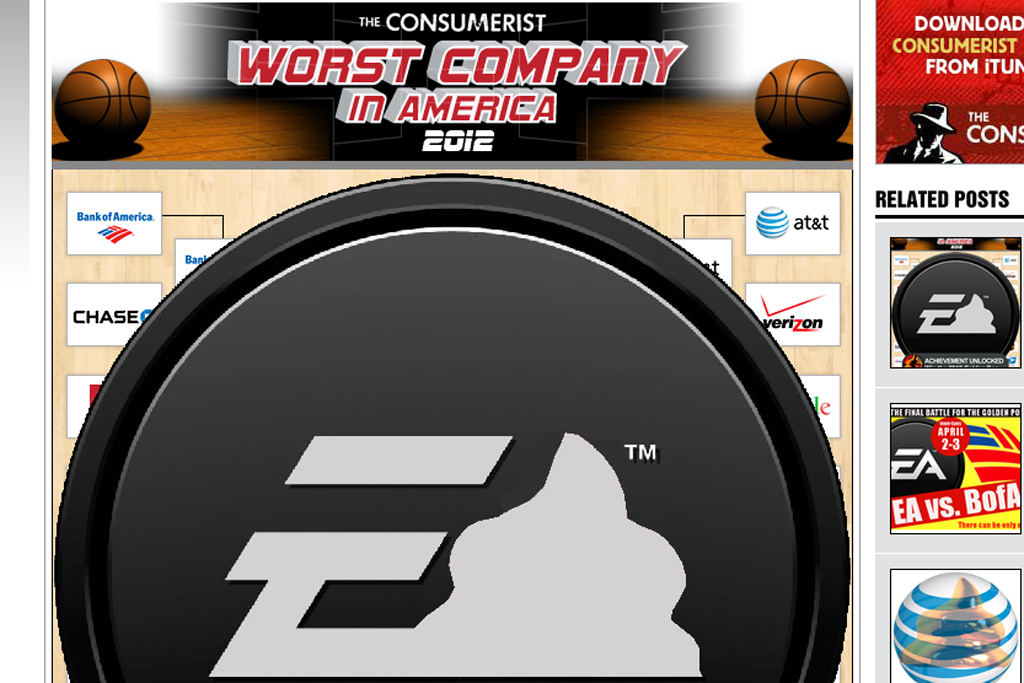 EA named 'worst company in America' by Consumerist website - The World ...