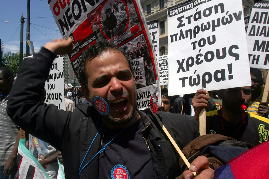 Greece strikes turn violent as IMF, EU visit Athens to assess bailout ...