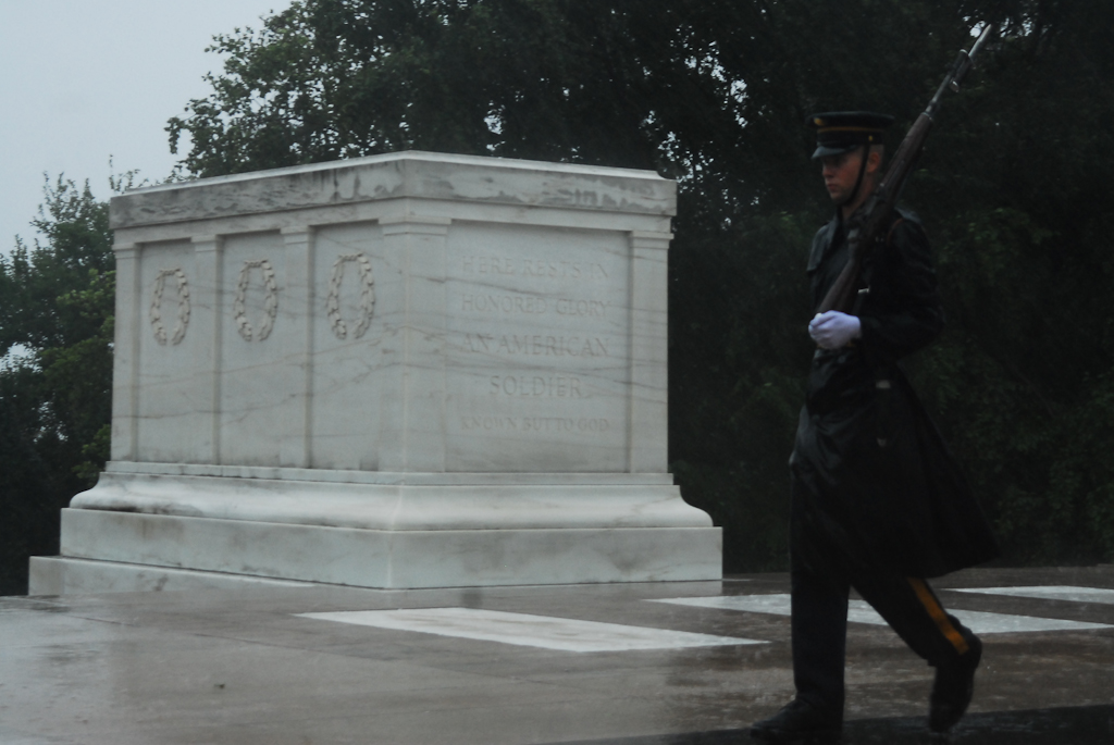 Standing Guard Over The Tomb Of The Unknowns During Hurricane Irene ...