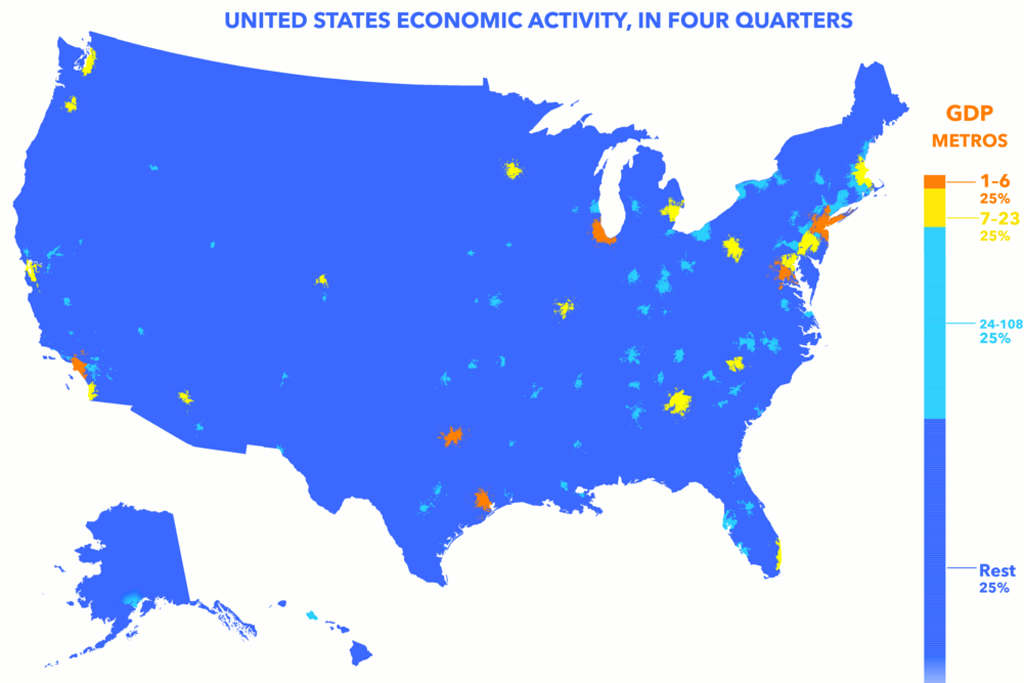 This map shows how just 6 cities are responsible for a quarter of ...