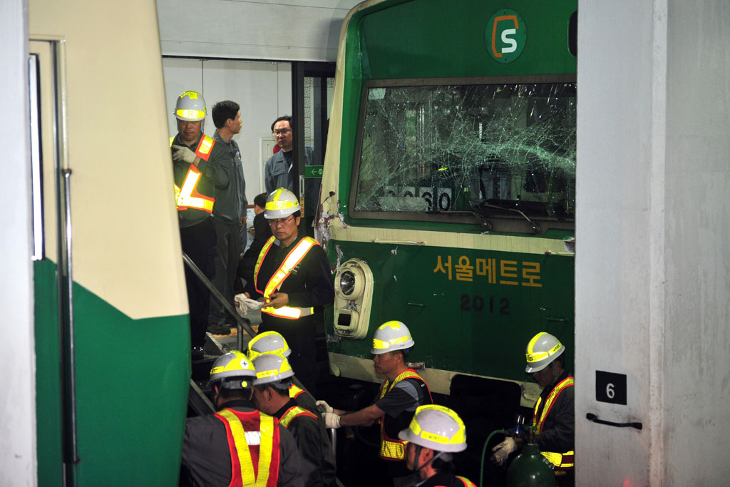 Subway train collision in South Korea injures almost 200 passengers ...