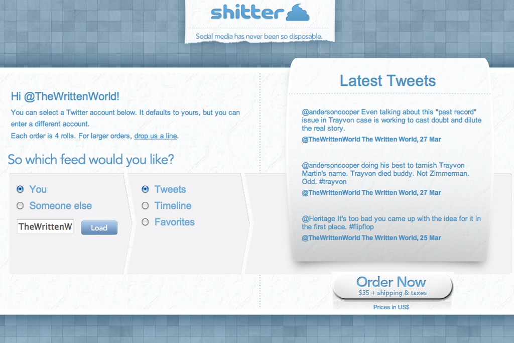 'Shitter' prints your tweets on toilet paper - The World from PRX