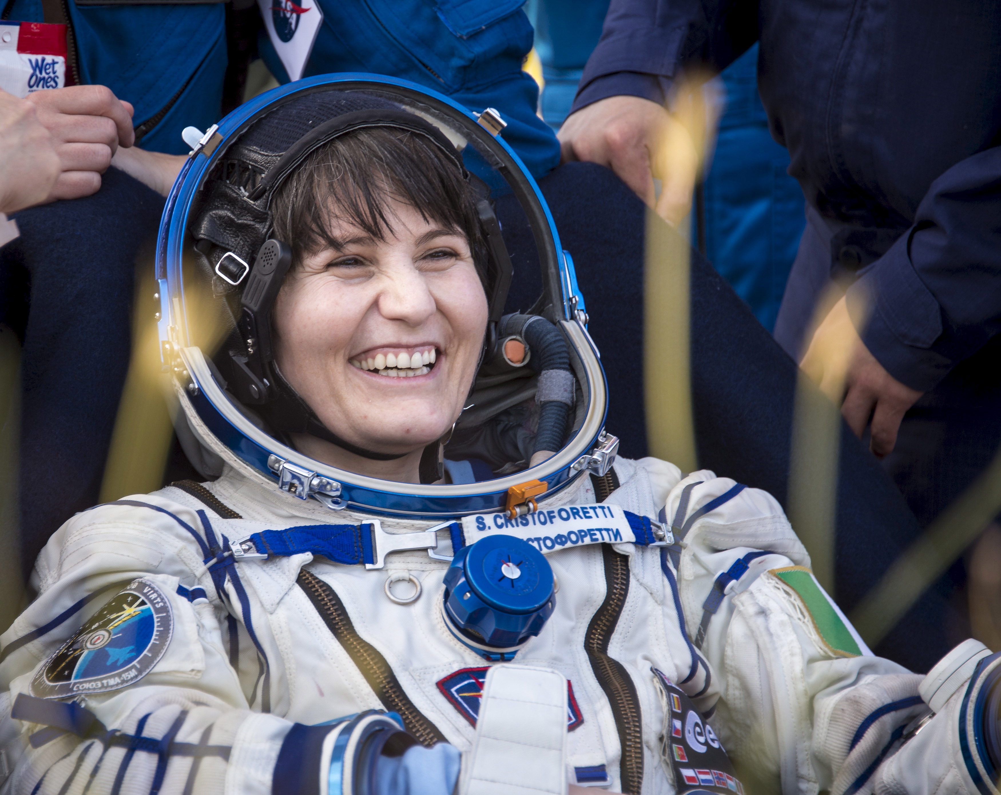 She's Italy's rock star astronaut. And she has landed safely back home ...