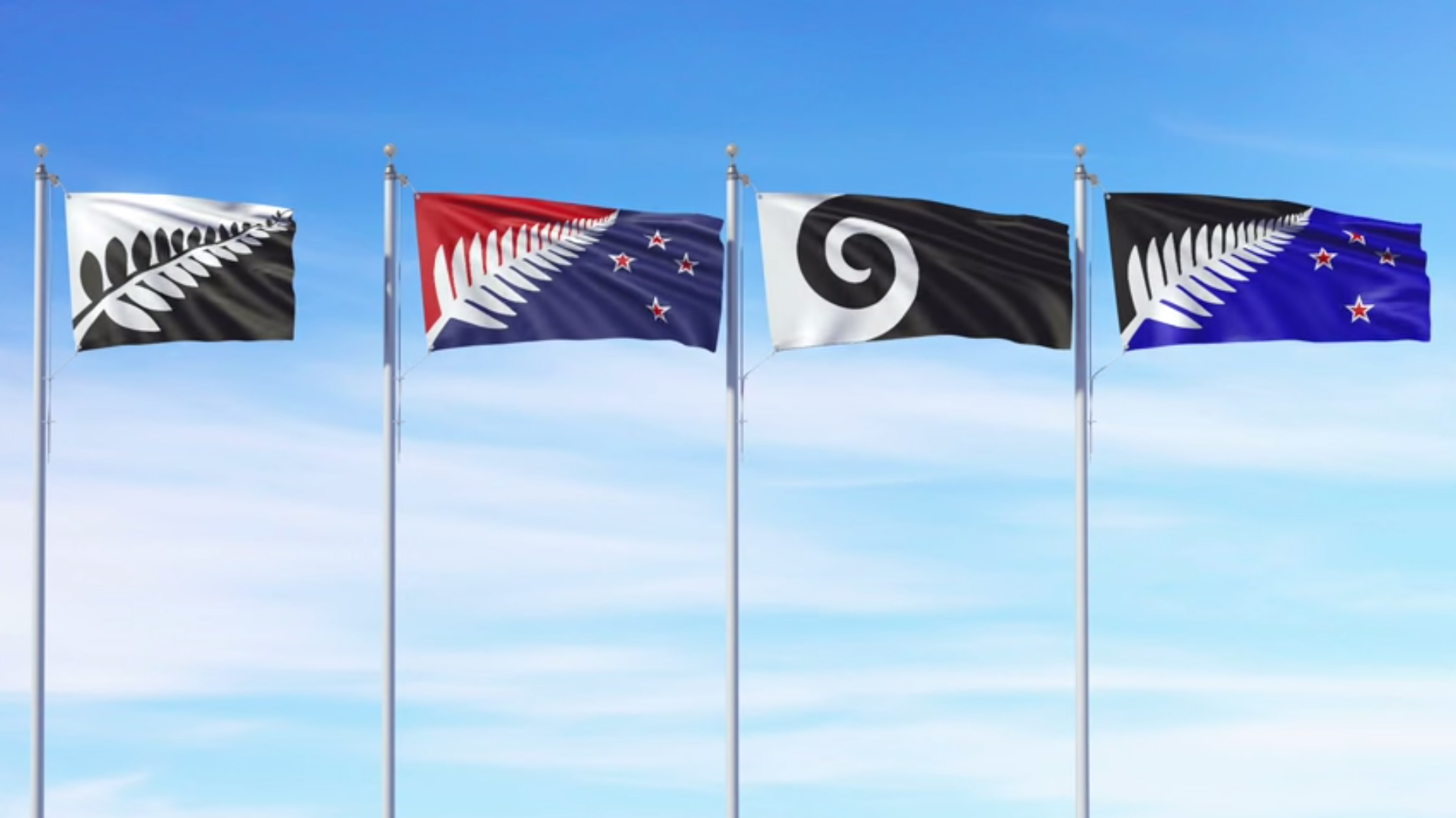 It's down to four. A New Zealand panel unveils alternate flag options ...