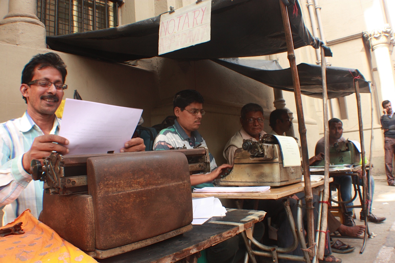 You can still find street typists in India, but probably not for long ...
