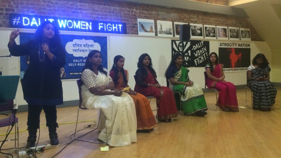 Dalit women speak with Black Lives Matter and other activists in an ...